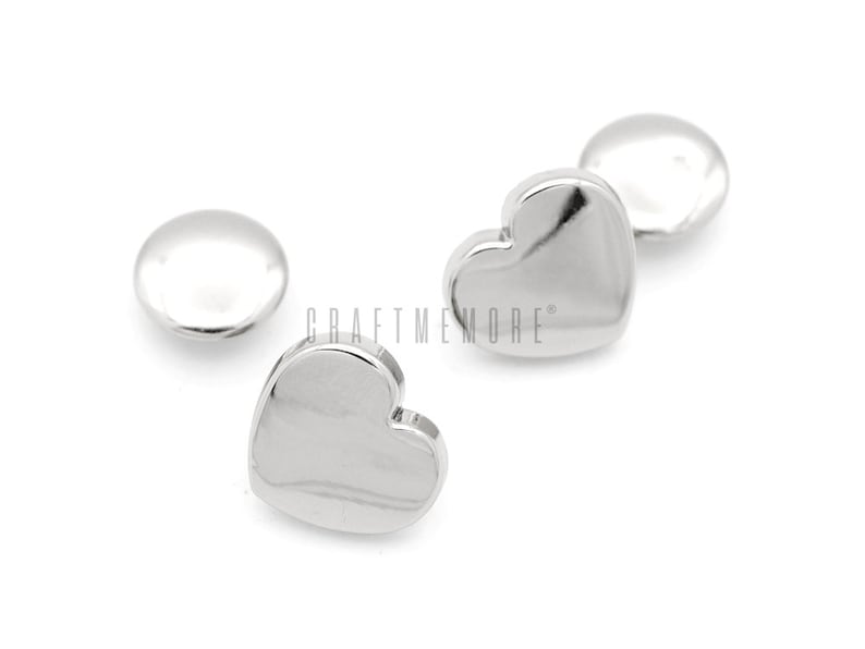 Heart Rivet 12mm Rapid Rivet Studs Metal Heart Shape Decorative Leather ...