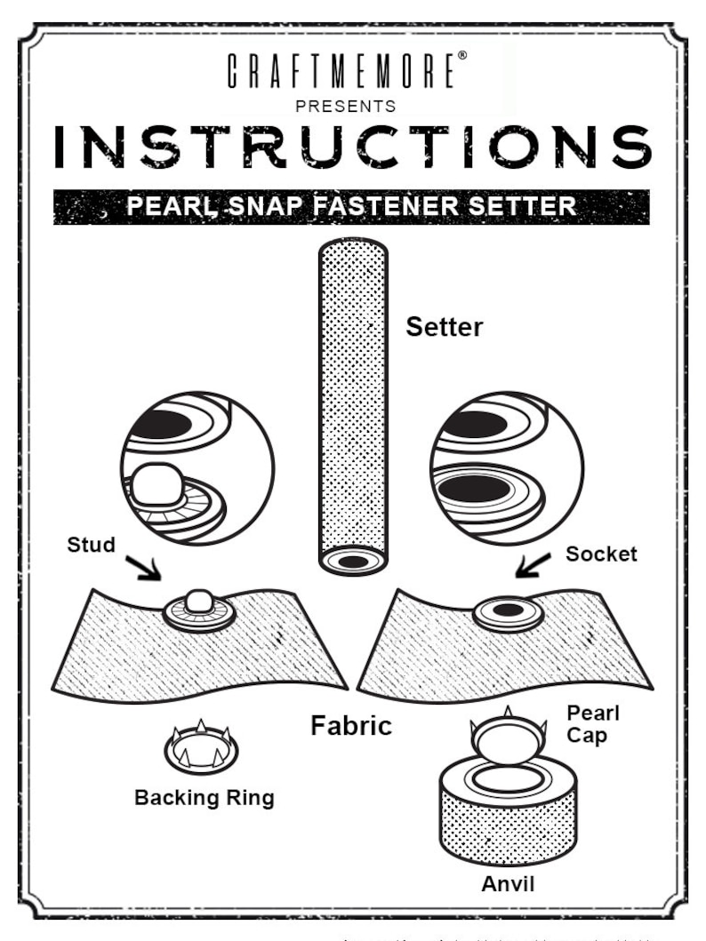 Snap Fastener Setting Tool for Pearl Snap Ring Fastener Prong Buttons ...