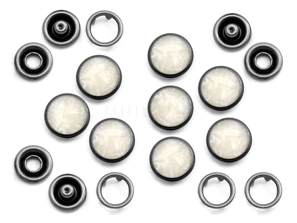 12mm Pearl Snaps Fasteners Pearl-like Buttons for Western Shirt Clothes ...