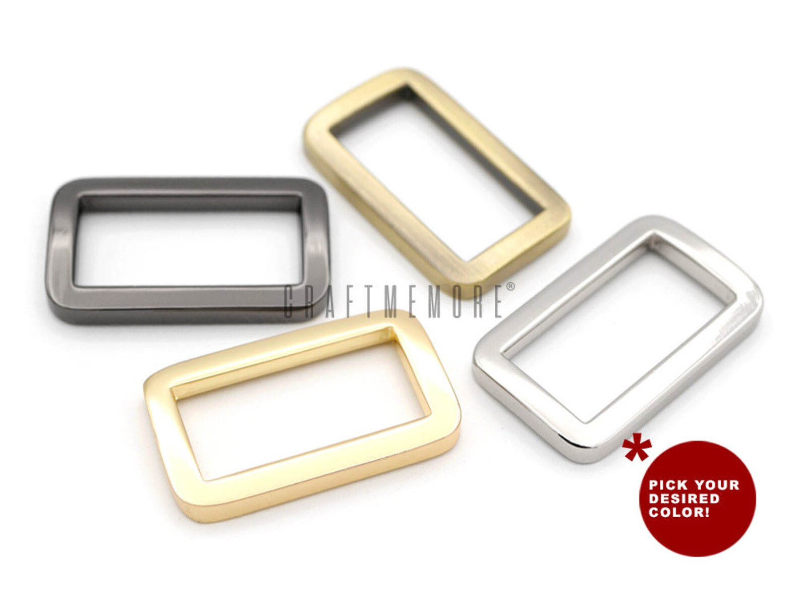 6pack Multi-size Flat Rectangle Rings Buckle for Bag Belt Strap Webbing ...
