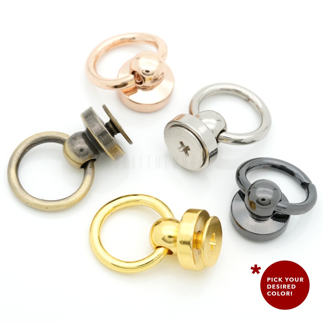 6pack Wallet Chain Connector Solid Brass Ball Post Screw Back O-ring ...