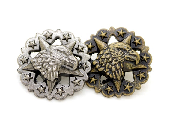 2pcs 1 1/8 Eagle Conchos Screw Back Decorative Bird Star | Etsy