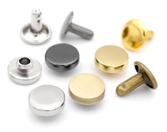 10mm 10 Sets Quality Flat Head Leather Rivet Decorative Rivets Tubular ...