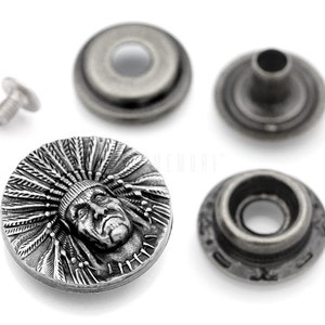 2sets 1-1/8inch Indian Coin Concho Snap Fasteners Ring-socket Snaps ...