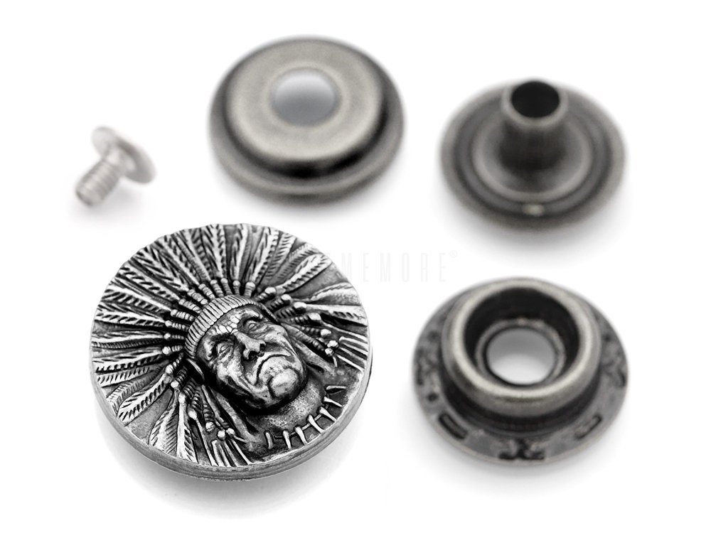 2sets 1-1/8inch Indian Coin Concho Snap Fasteners Ring-socket - Etsy