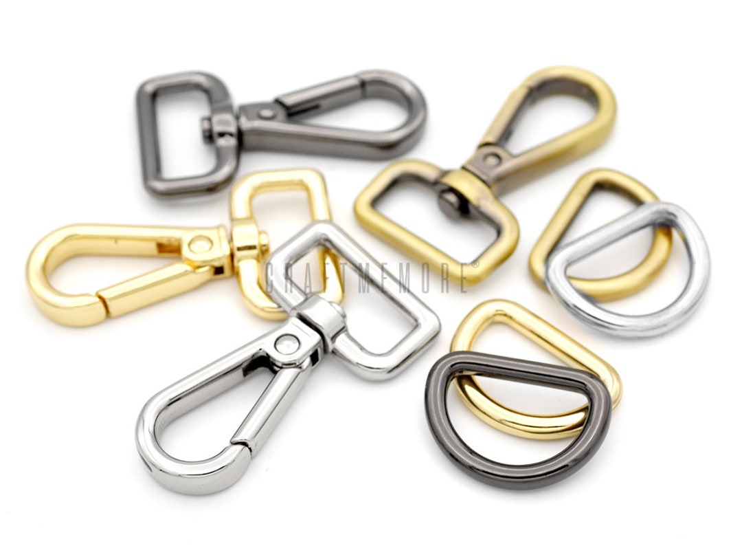 2sets Multi-size Push Gate Snap Hooks Quality Metal Swivel Purse Clips ...
