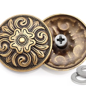 2pack 1-1/4 Inches Antique Navajo Vintage Screw Back Conchos Cowboy ...
