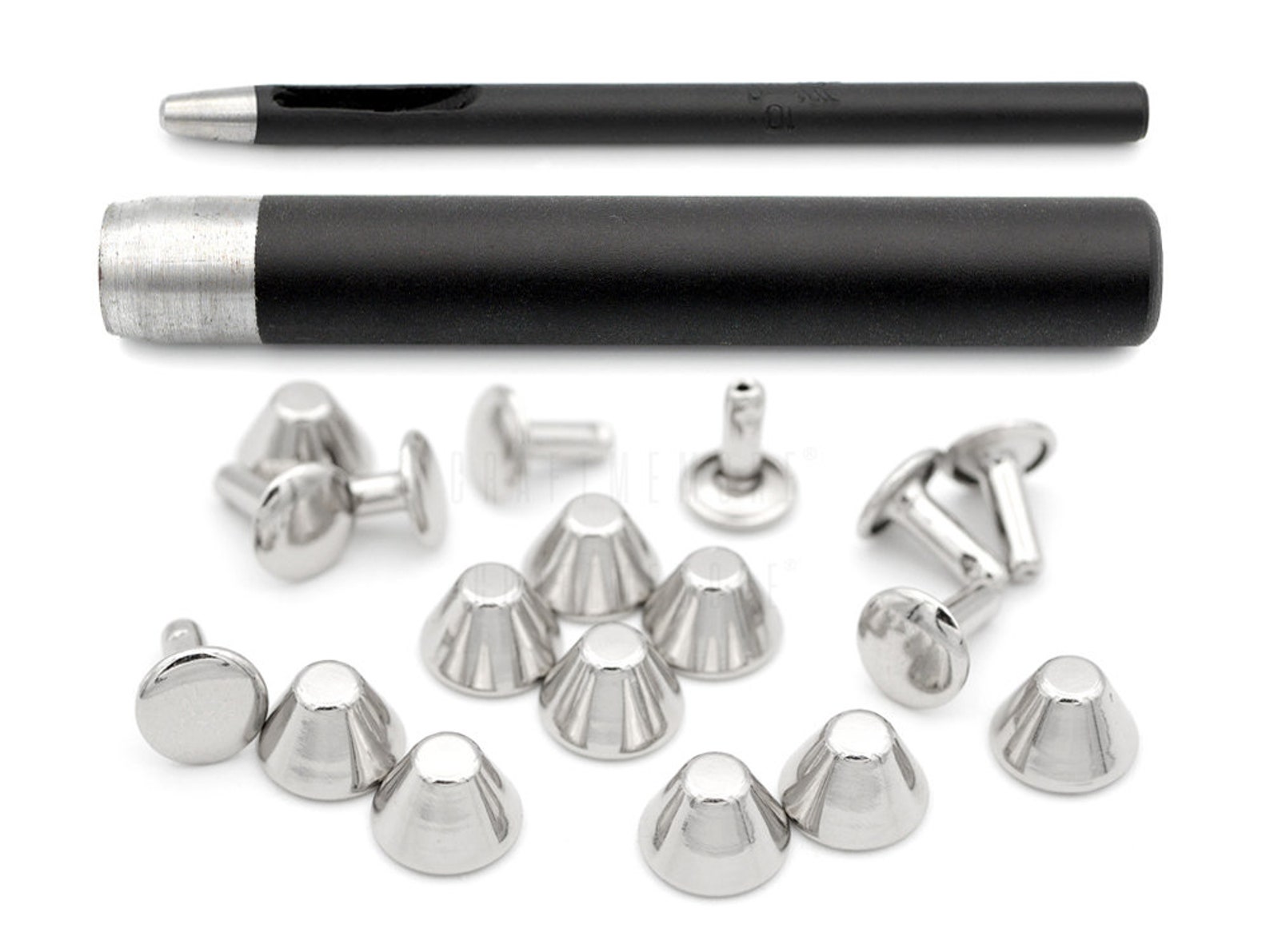 Set of 10mm Flat Cone Purse Feet Rivet Setter Snap Leather | Etsy