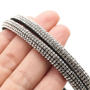 6mm Rhinestone Rope, Crystal Trimming With Velvet Fabric for Fashion ...