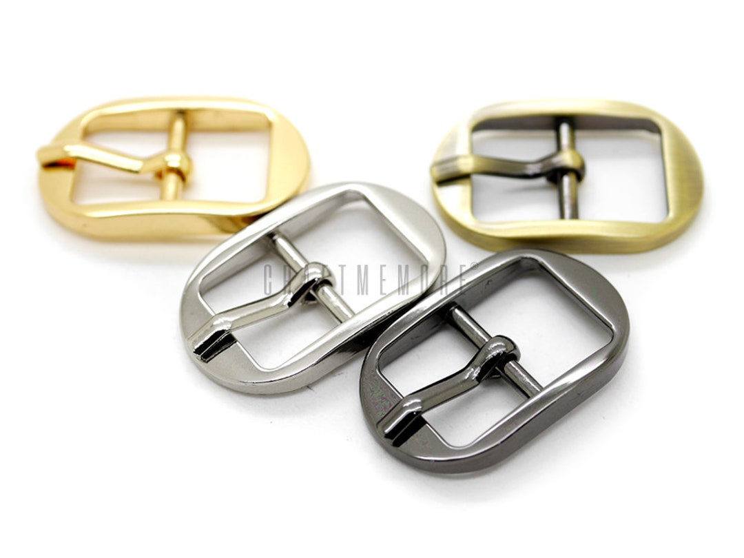 4pcs 1/2" or 5/8" Single Prong Belt Buckle Oval Center Bar Buckles ...
