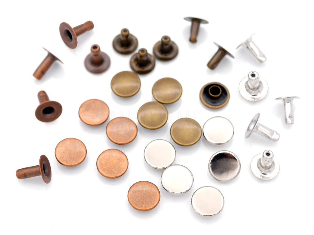 Flat Rivets Metal Single Cap Rivets Stud Round Cap Leather Craft Rivet ...