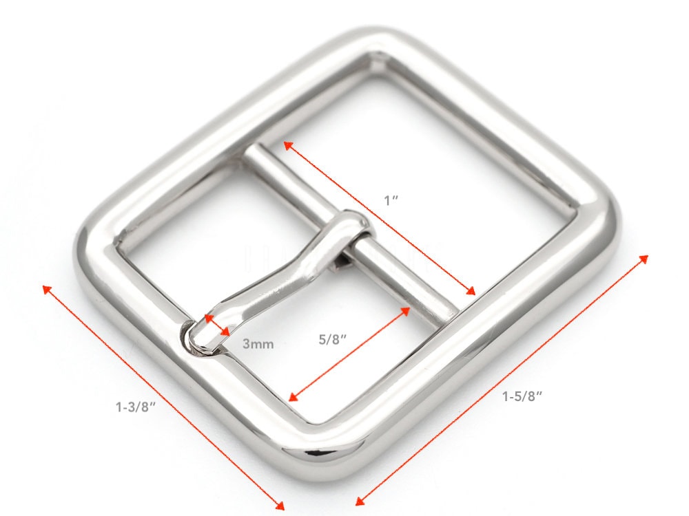 4pack 1 inch Single Prong Belt Buckle Square Center Bar | Etsy