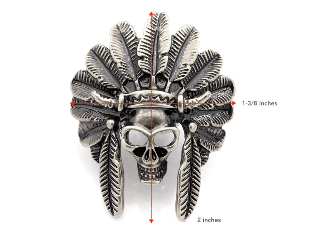 2pcs Skull Concho Screw Back Indian Head Tribal Cheif Conchos | Etsy