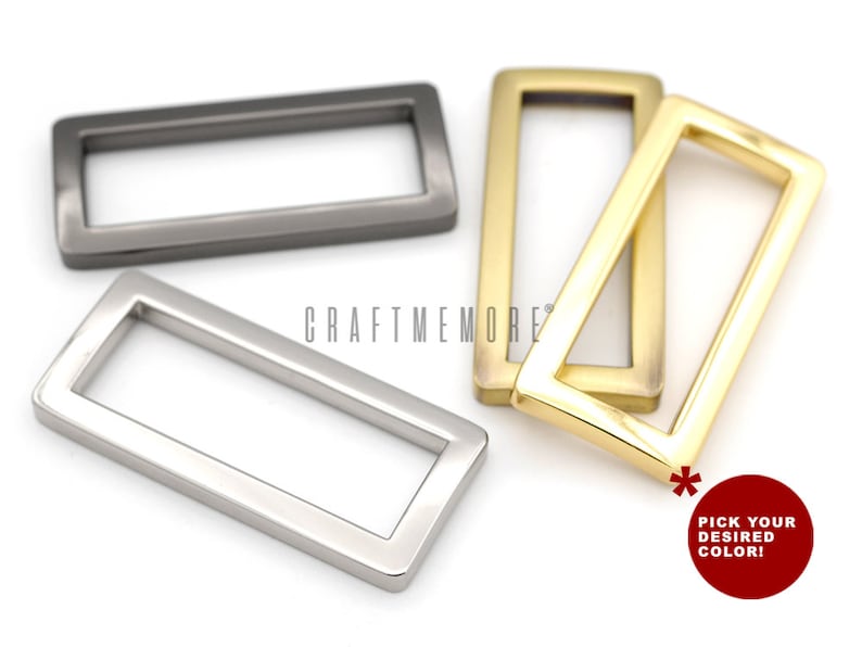 6pack Multi-size Flat Rectangle Rings Buckle for Bag Belt Strap Webbing ...