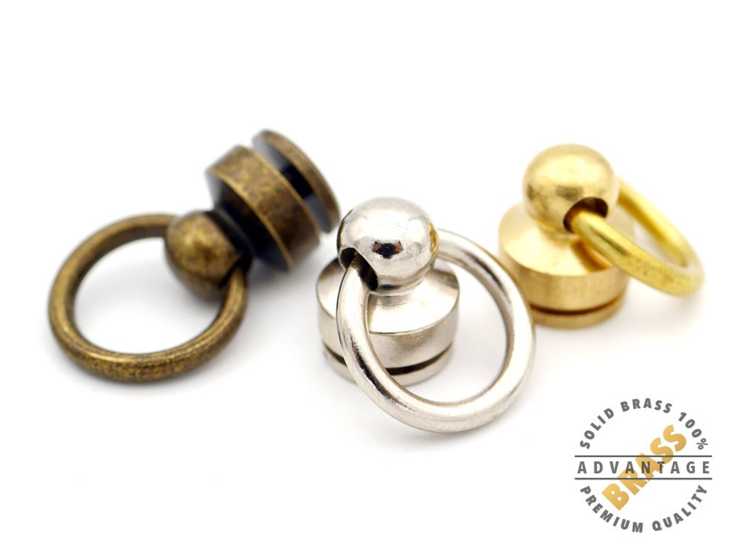 2pack Wallet Chain Connector Solid Brass Ball Post Screwback O-ring ...