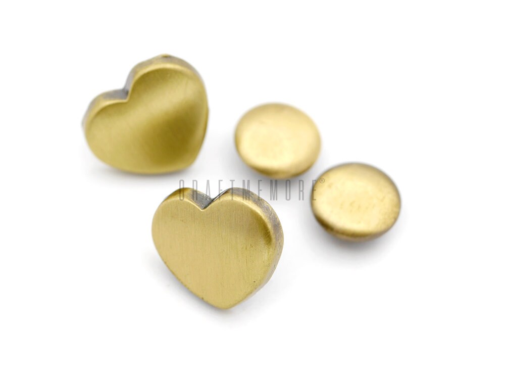 Heart Rivet 12mm Rapid Rivet Studs Metal Heart Shape Decorative Leather ...