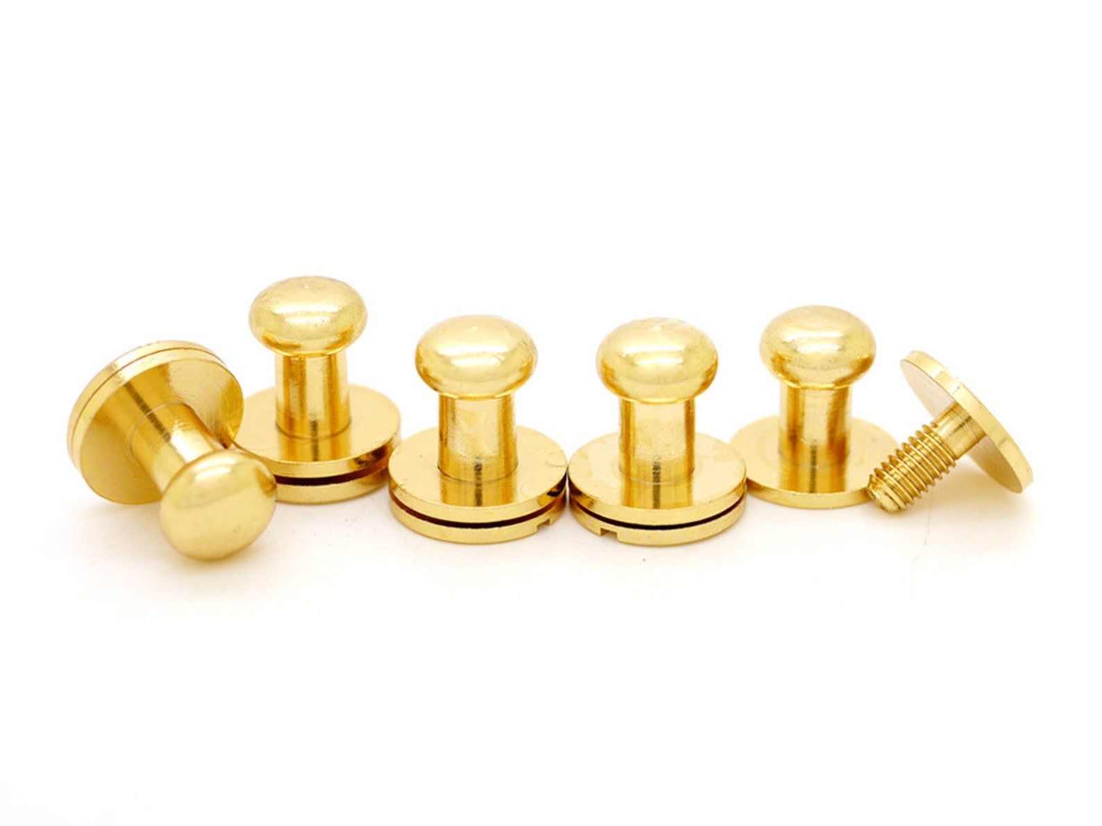 10pack Solid Brass Ball Head Stud Screw Back Nipple Rivet | Etsy