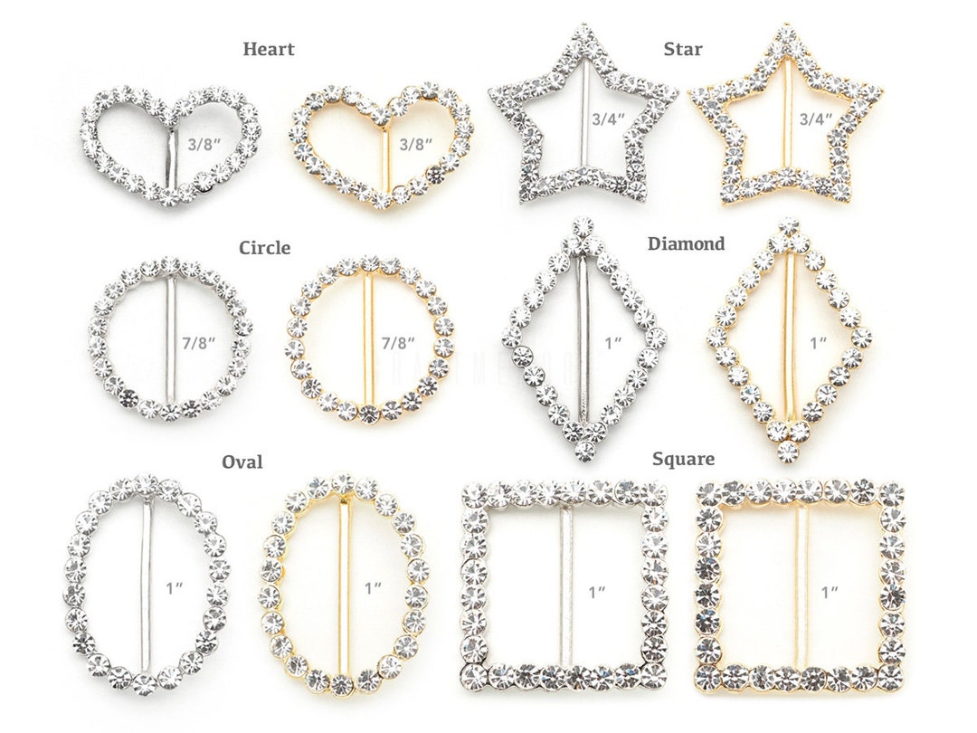 Rhinestone Crystal Slide Buckle Ribbon Sliders - Bridal Wedding ...