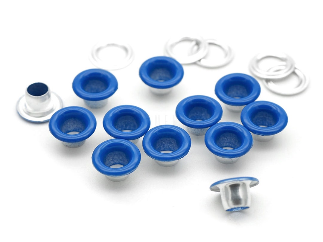 100pack 4.5mm ID Blue Eyelets Grommets With Washers 5mm Aluminiums ...
