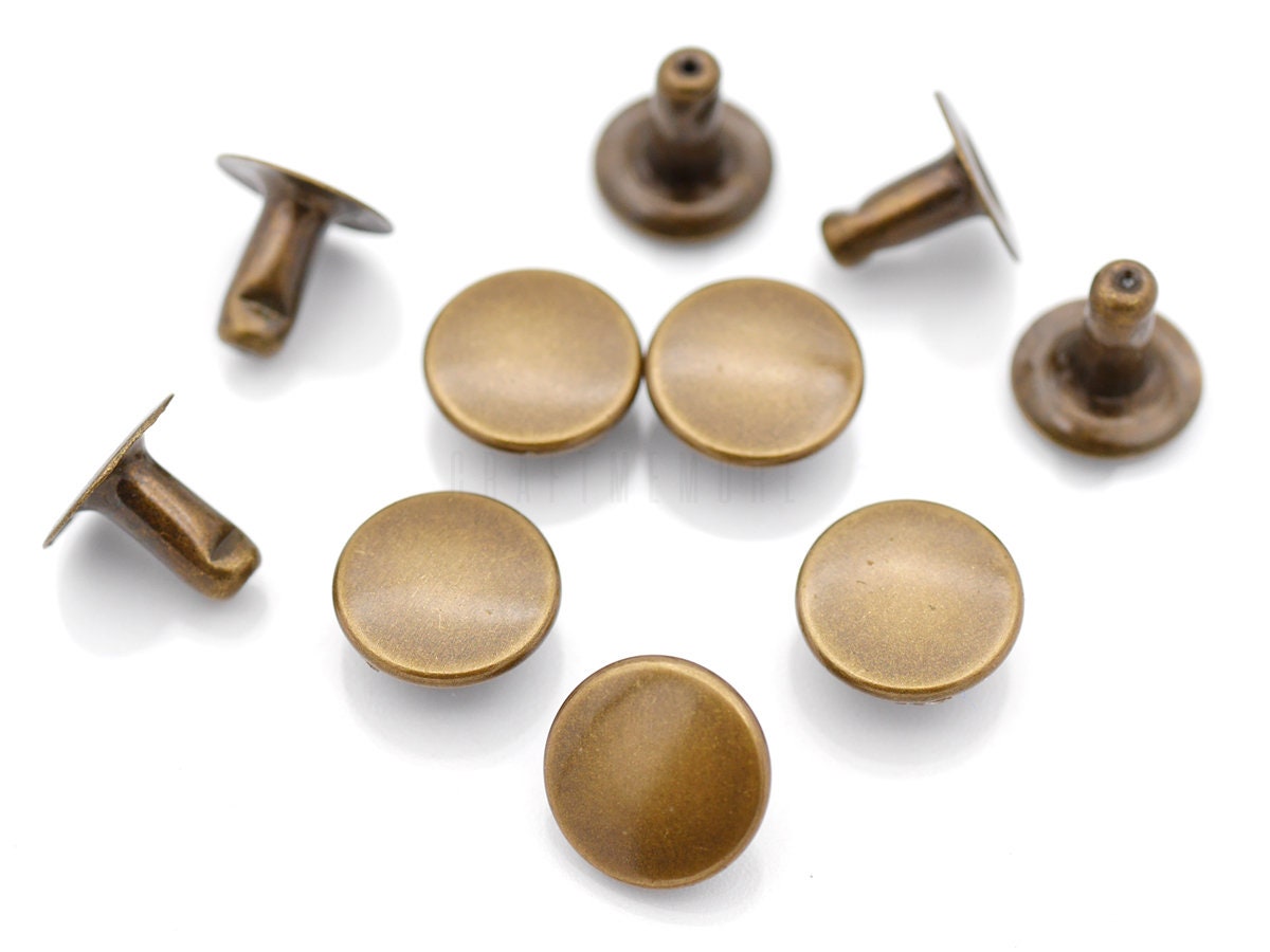 Flat Rivets Metal Single Cap Rivets Stud Round Cap Leather | Etsy