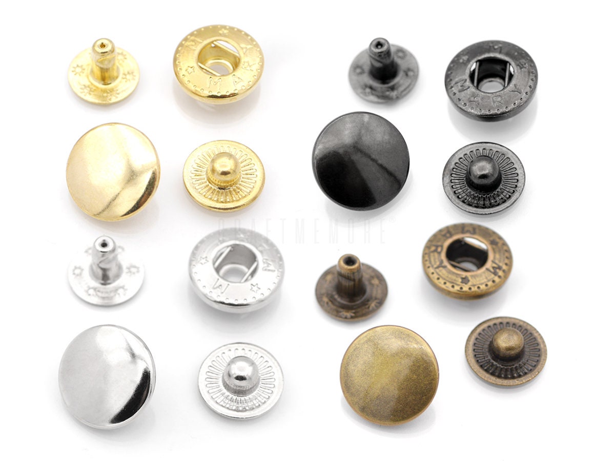 50 Sets Snap Buttons Multi Sizes & Colors | S-spring Socket Popper ...
