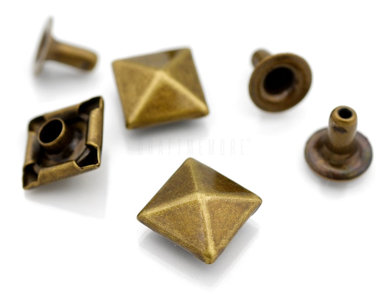 100pcs Antique Brass Spike Rivets PYRAMID Rapid Rivet Studs - Etsy