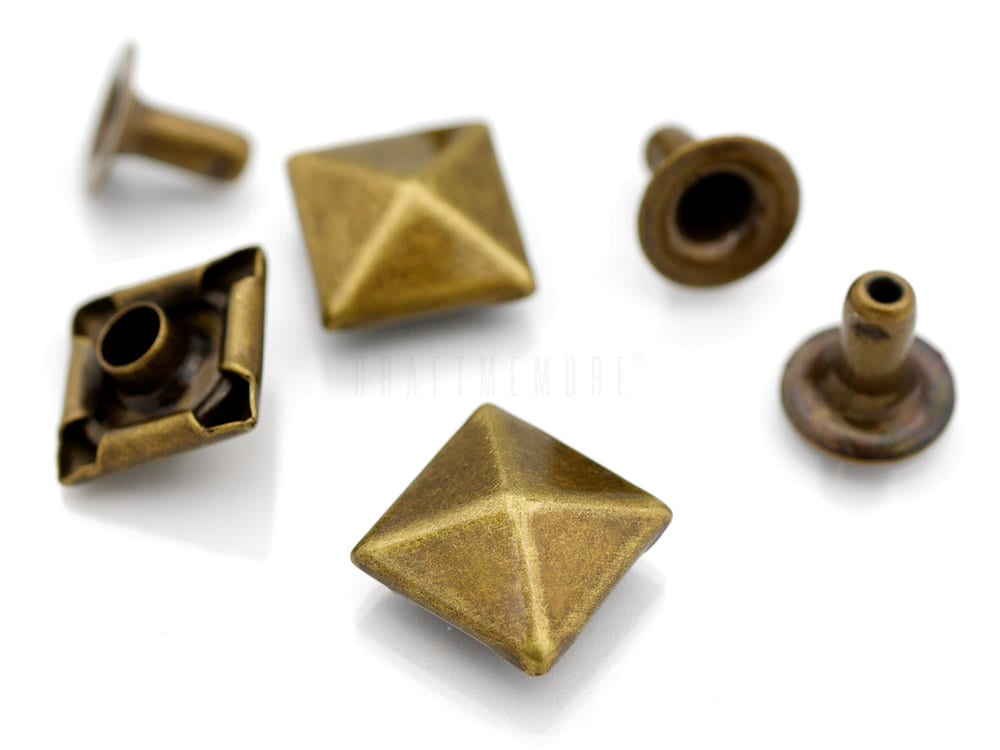 100pcs Antique Brass Spike Rivets PYRAMID Rapid Rivet Studs - Etsy