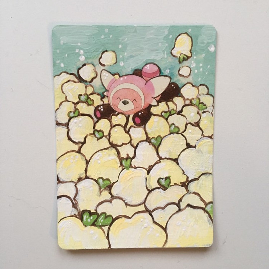 Stuffel Painted Pokémon Card ACTUAL CARD - Etsy