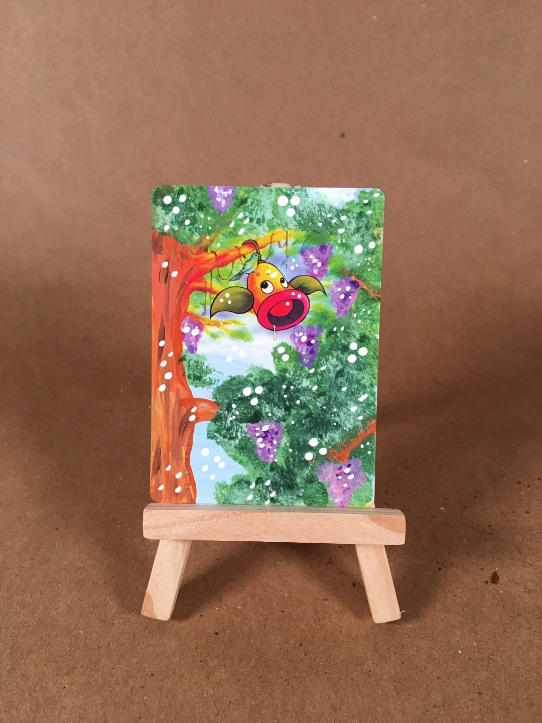 Weepinbell Hand-painted Pokémon Card - Etsy