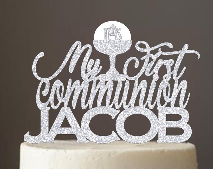 Holy Communion, First Communion Centerpieces, Custom Cake Topper, - Etsy