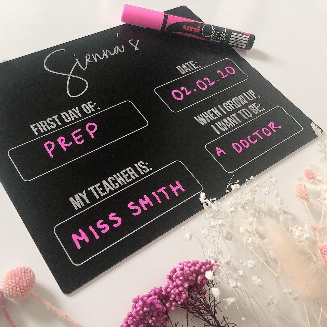 First Day Chalk Boards, Custom Chalk Board, First Day of School Boards ...