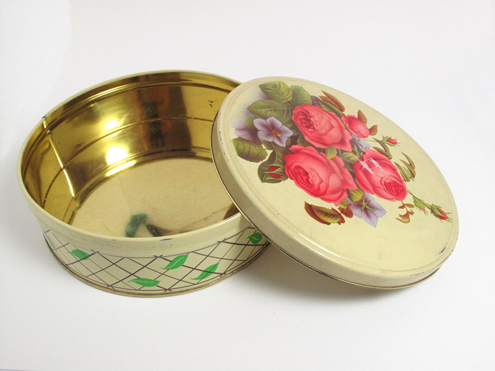 SALE!! – Vintage German Brandt Biscuits Tin With Red Roses - Etsy