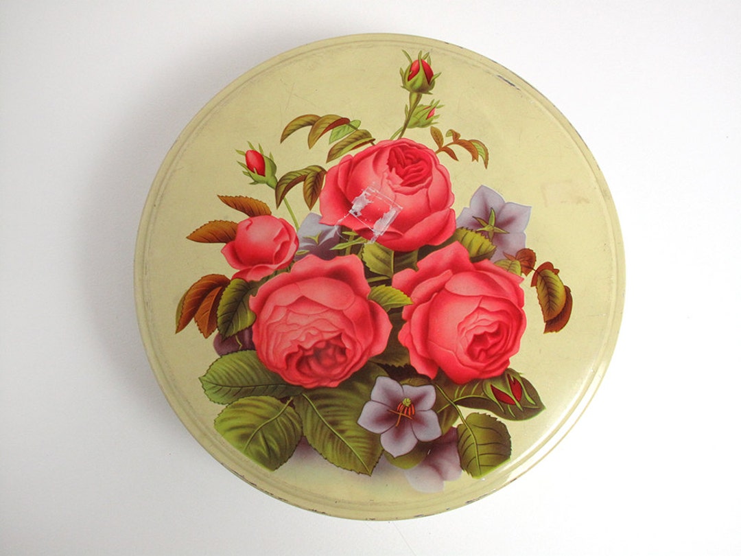SALE!! – Vintage German Brandt Biscuits Tin With Red Roses - Etsy
