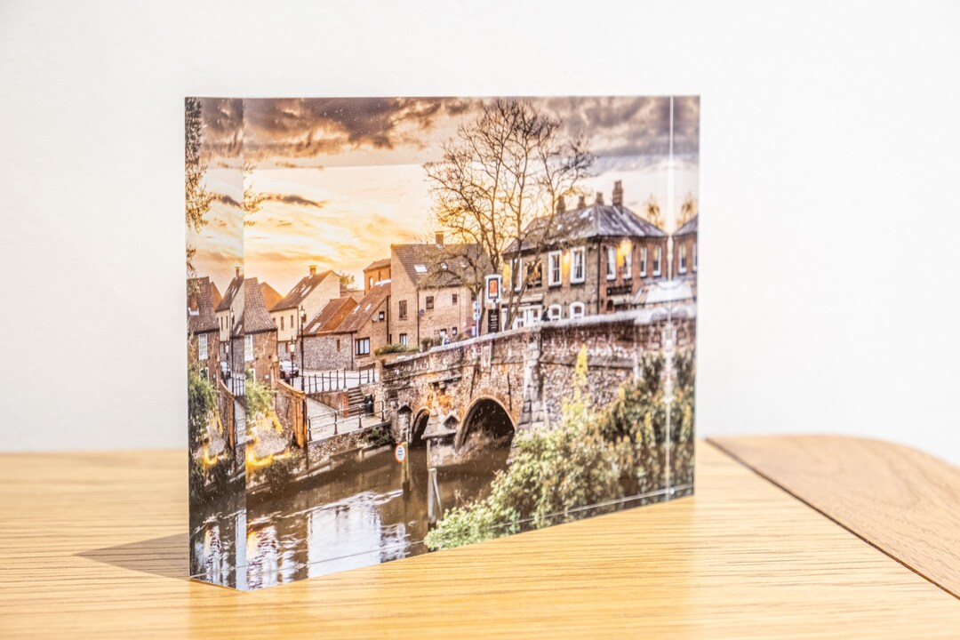 Norwich City Paperweight Resin, Norfolk Sunset Print, Desk Accessories ...