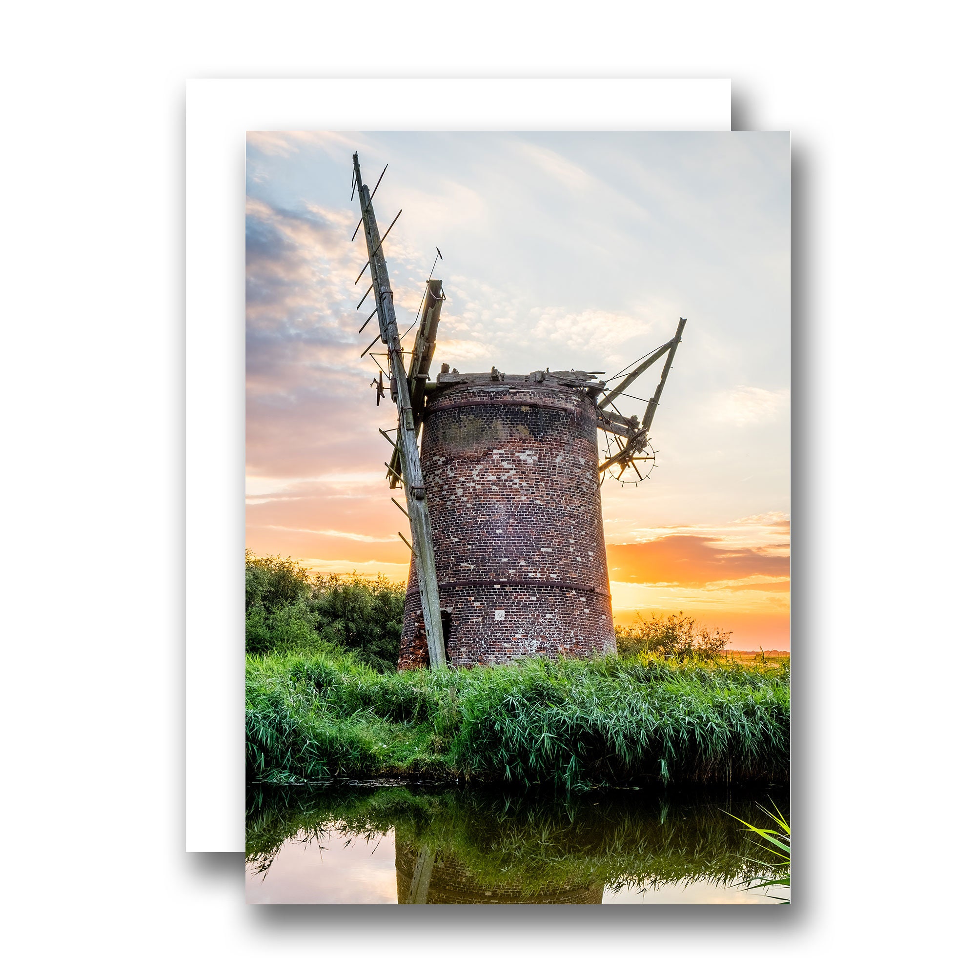 A5 Blank Birthday Greeting Card Norfolk Broads Windmill Landscape ...