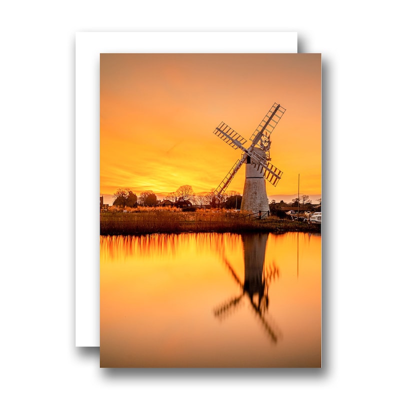 A5 Blank Birthday Greeting Card Norfolk Broads Thurne Windpump Windmill ...