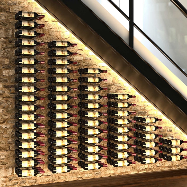 Under the Stairs Steel DIY Wine Rack Kit | Unique Custom Wine Display ...
