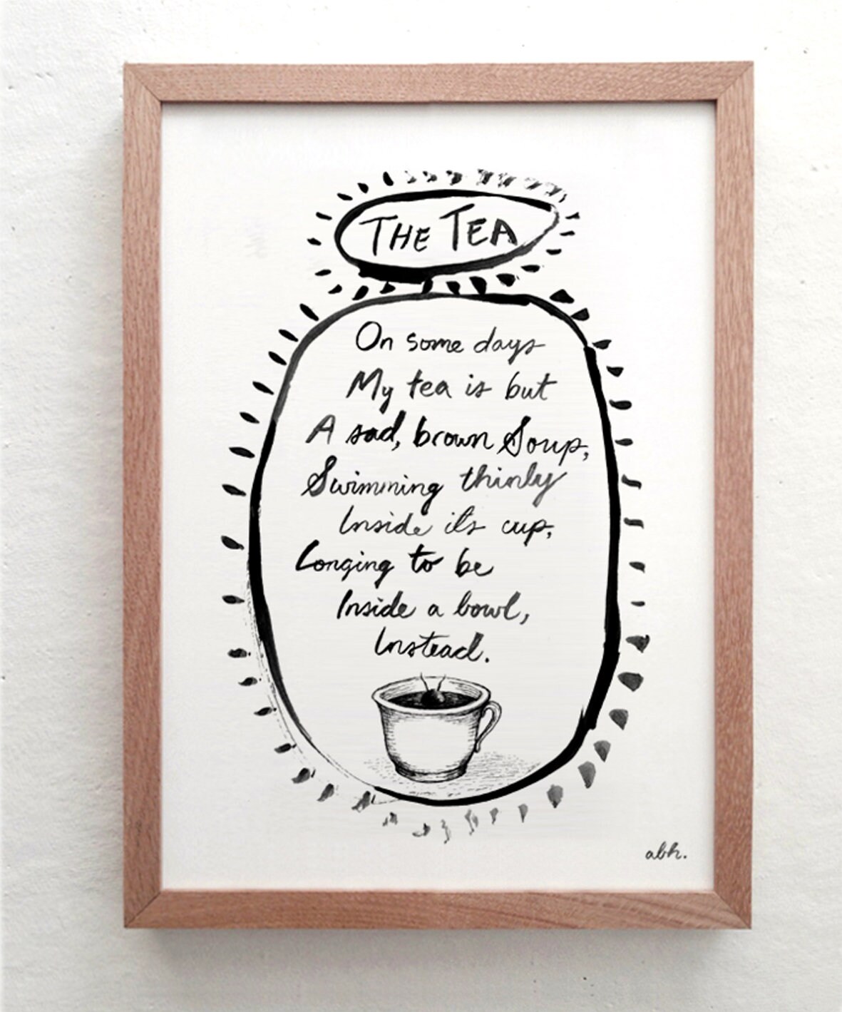 The Tea - Illustrated Poetry Print. Art Poems From the One Pound Poem ...