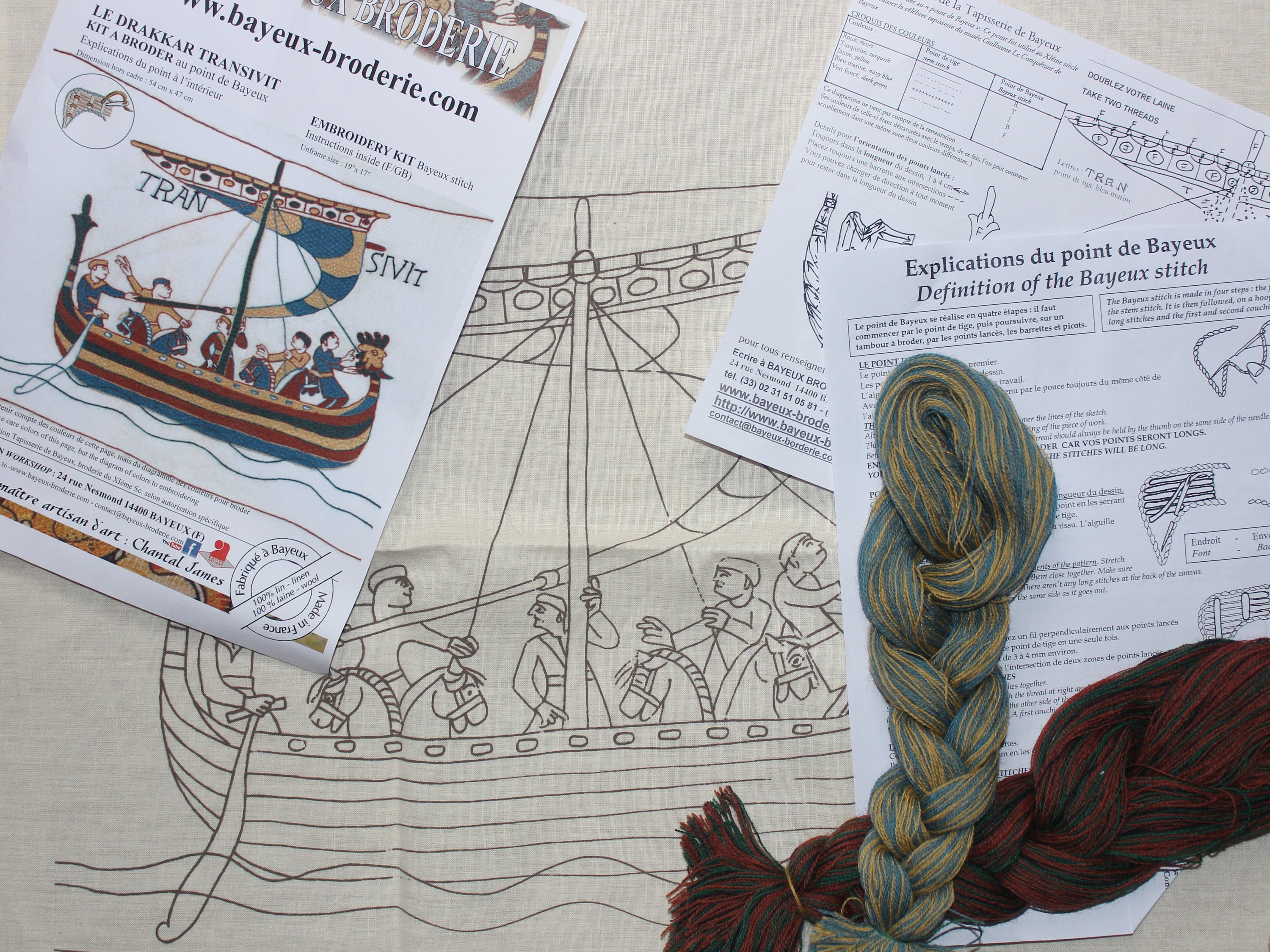 Kit of Embroidery With Bayeux's Stitch. Reproduction of Bayeux Tapestry ...