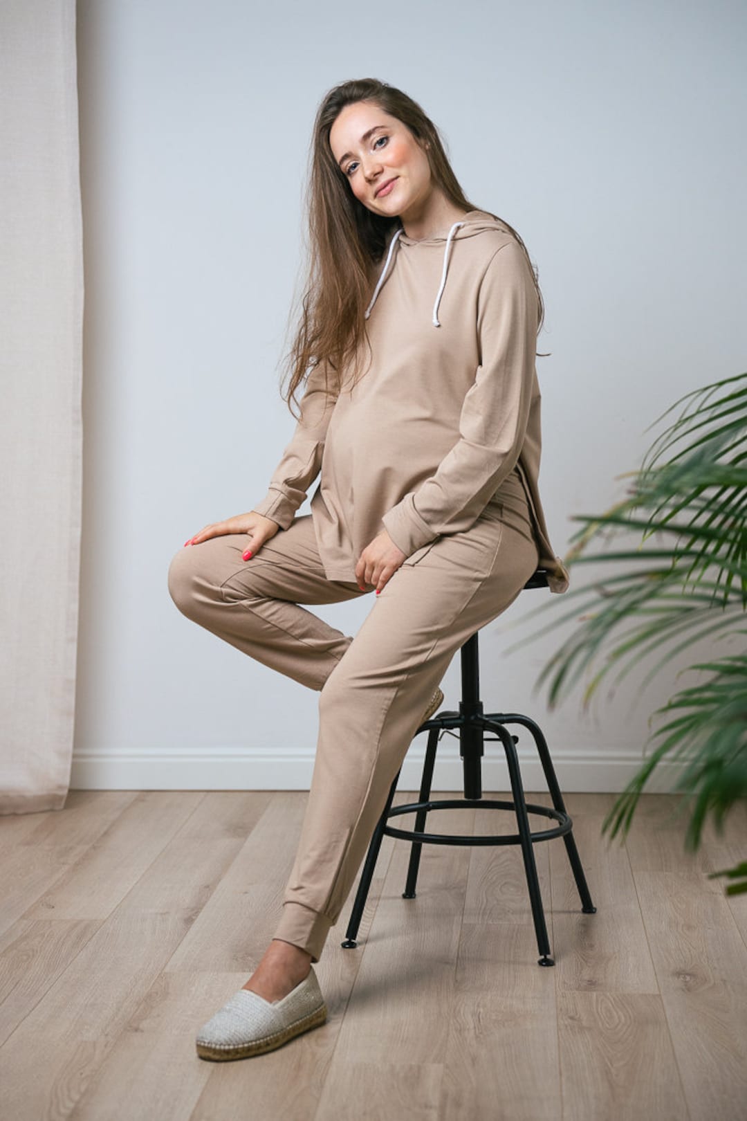 COOL Mama Maternity Beige Pants/tracksuits/sweatpants - Etsy