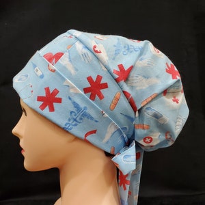 First Aid Scrub Cap With Toggle Strap Tie Comfortable Fit - Etsy