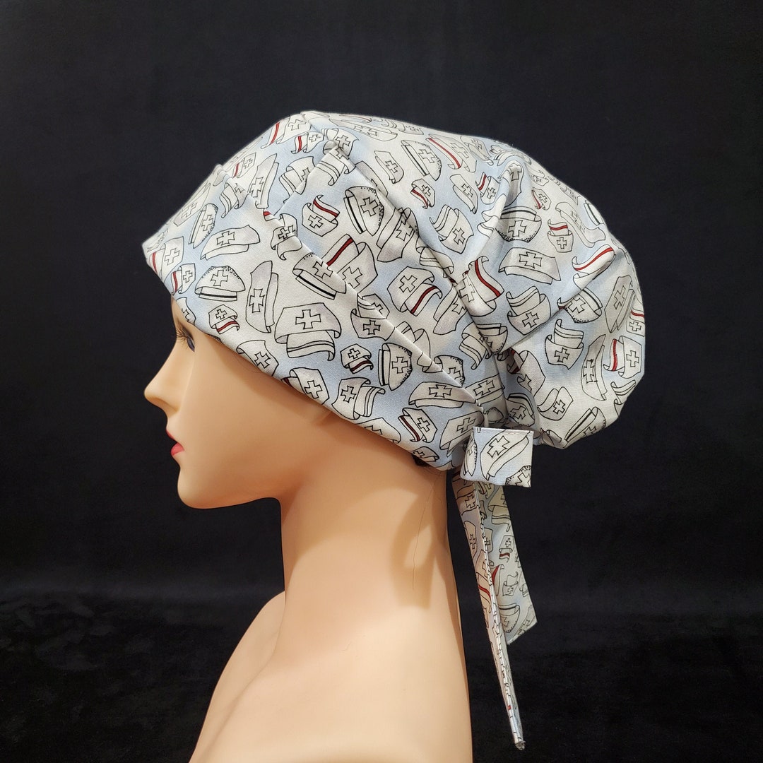 Nurse Hat Scrub Cap With Toggle Strap Tie Comfortable Fit - Etsy