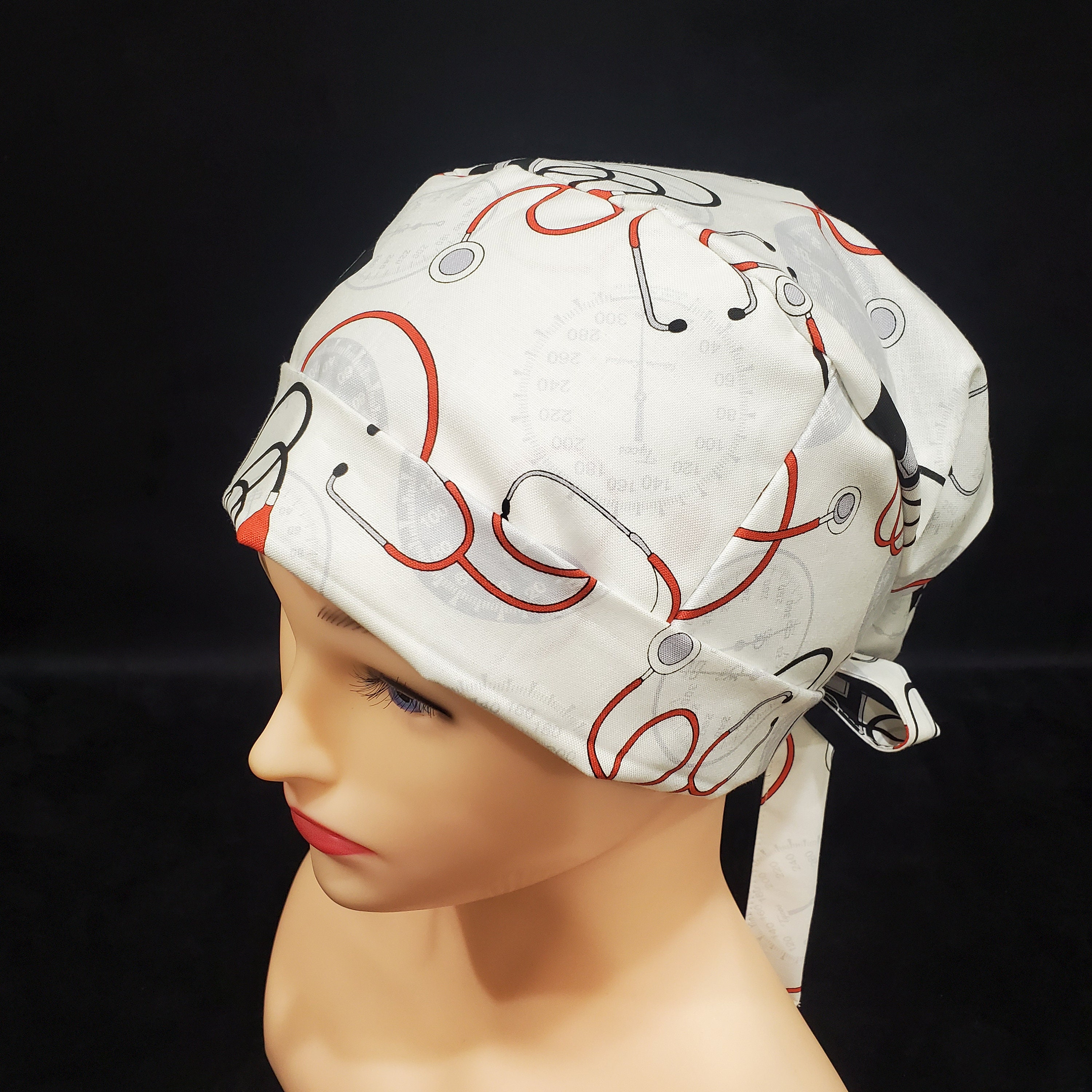 Scrub Cap With Toggle Strap Tie Stethoscope and - Etsy