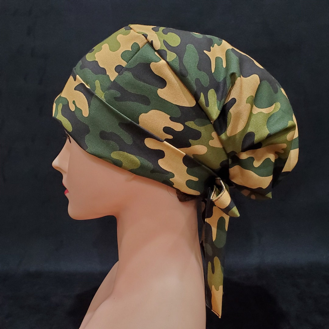 Light Green Camouflage Scrub Cap, Scrub Hat, Surgical Cap, Medical Cap ...