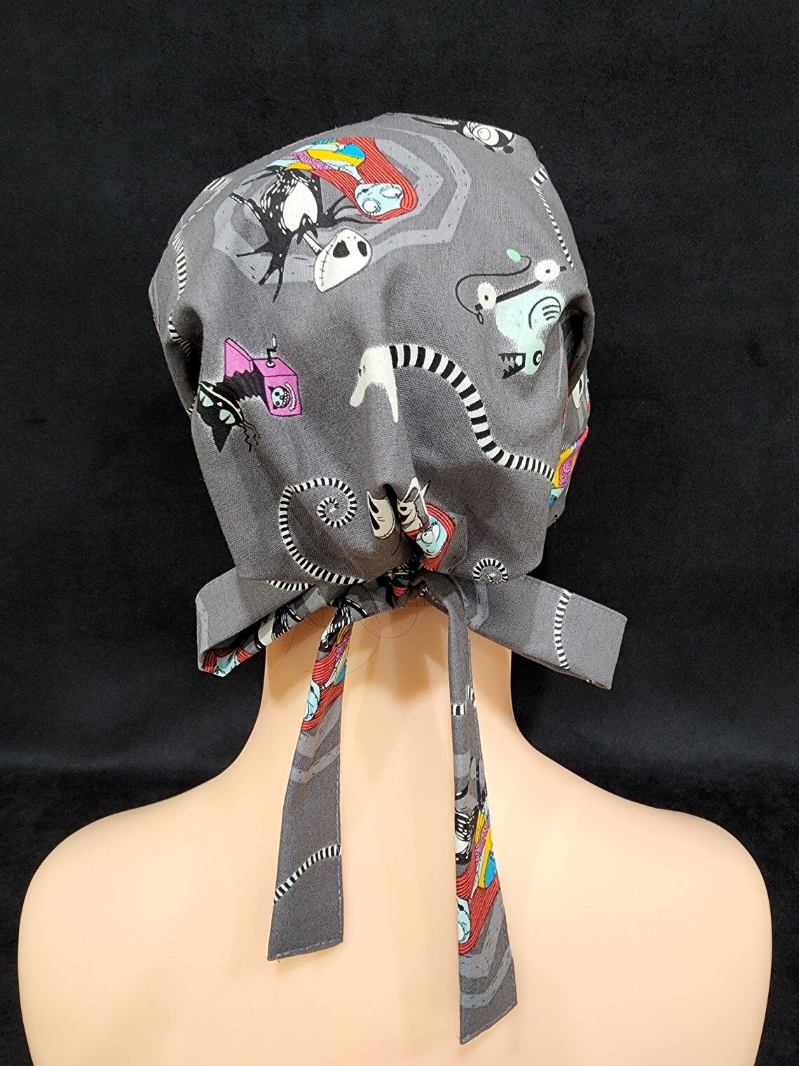 Jack and Sally Vortex Scrub Cap With Toggle Strap Tie - Etsy