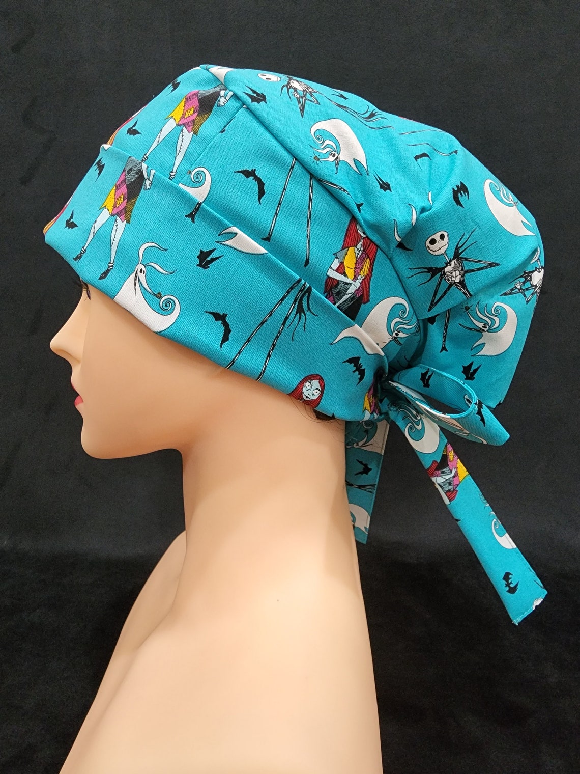 Jack and Sally With Zero Scrub Cap With Toggle Strap Tie - Etsy