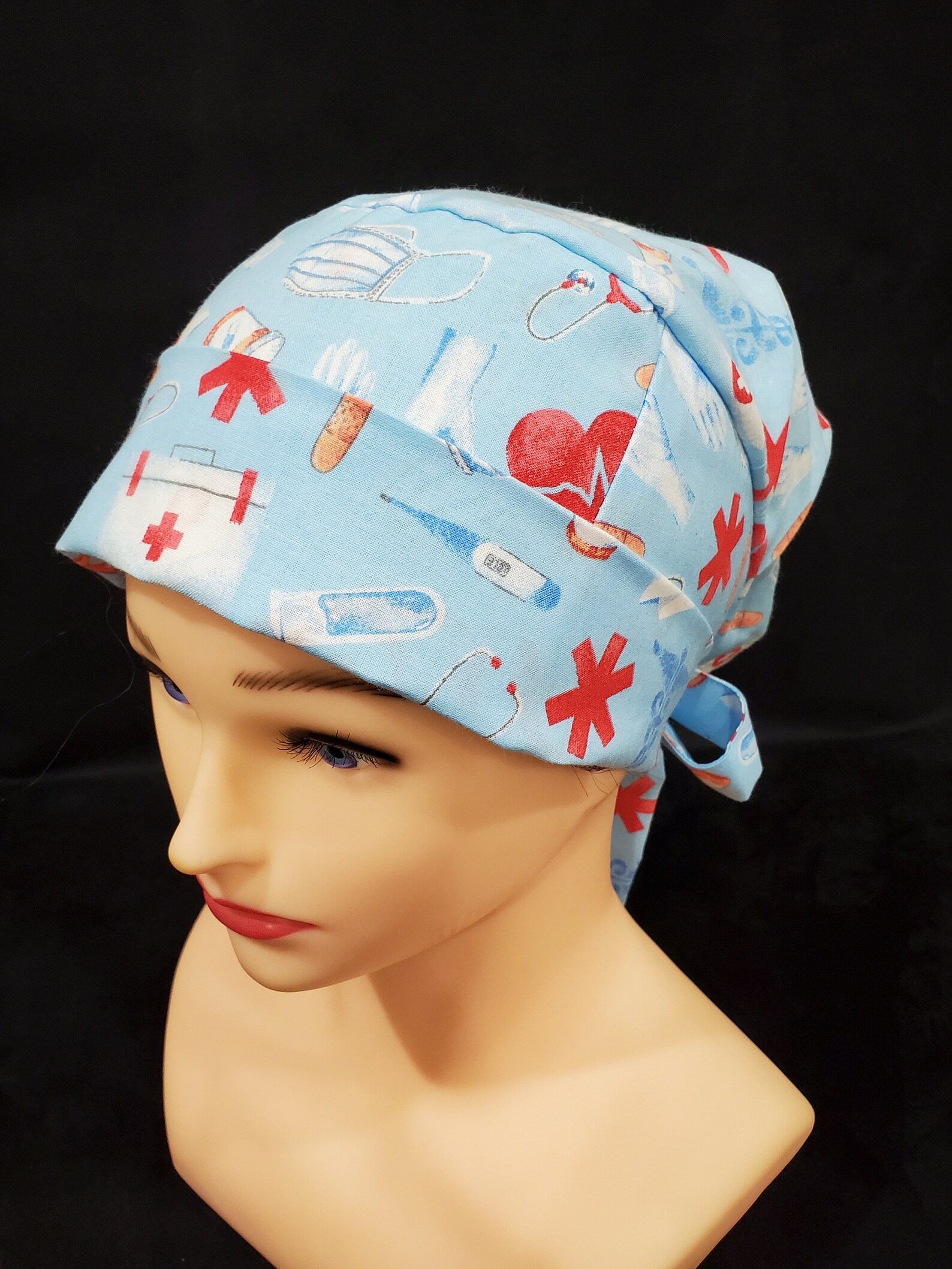 First Aid Scrub Cap With Toggle Strap Tie Comfortable Fit - Etsy