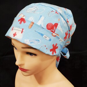 First Aid Scrub Cap With Toggle Strap Tie Comfortable Fit - Etsy