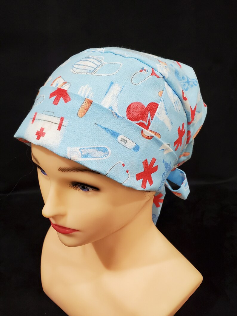 First Aid Scrub Cap With Toggle Strap Tie Comfortable Fit - Etsy