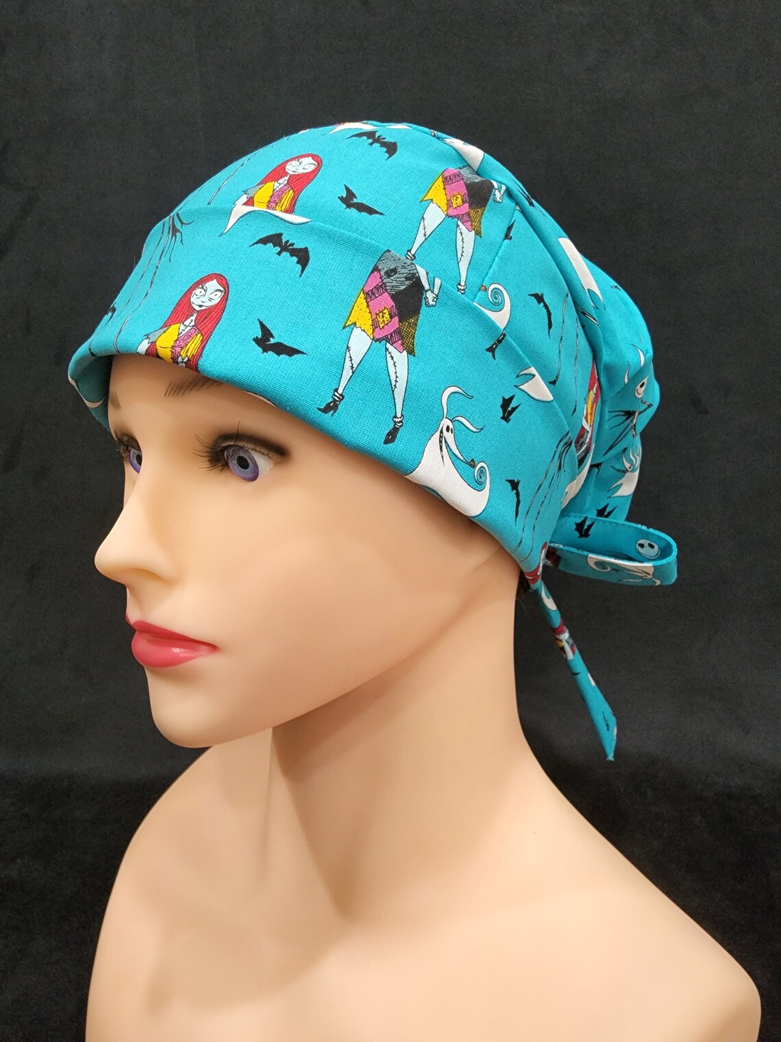 Jack and Sally With Zero Scrub Cap With Toggle Strap Tie - Etsy